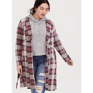 torrid | Jackets & Coats | Torrid Pink Plaid Longline Blazer ...